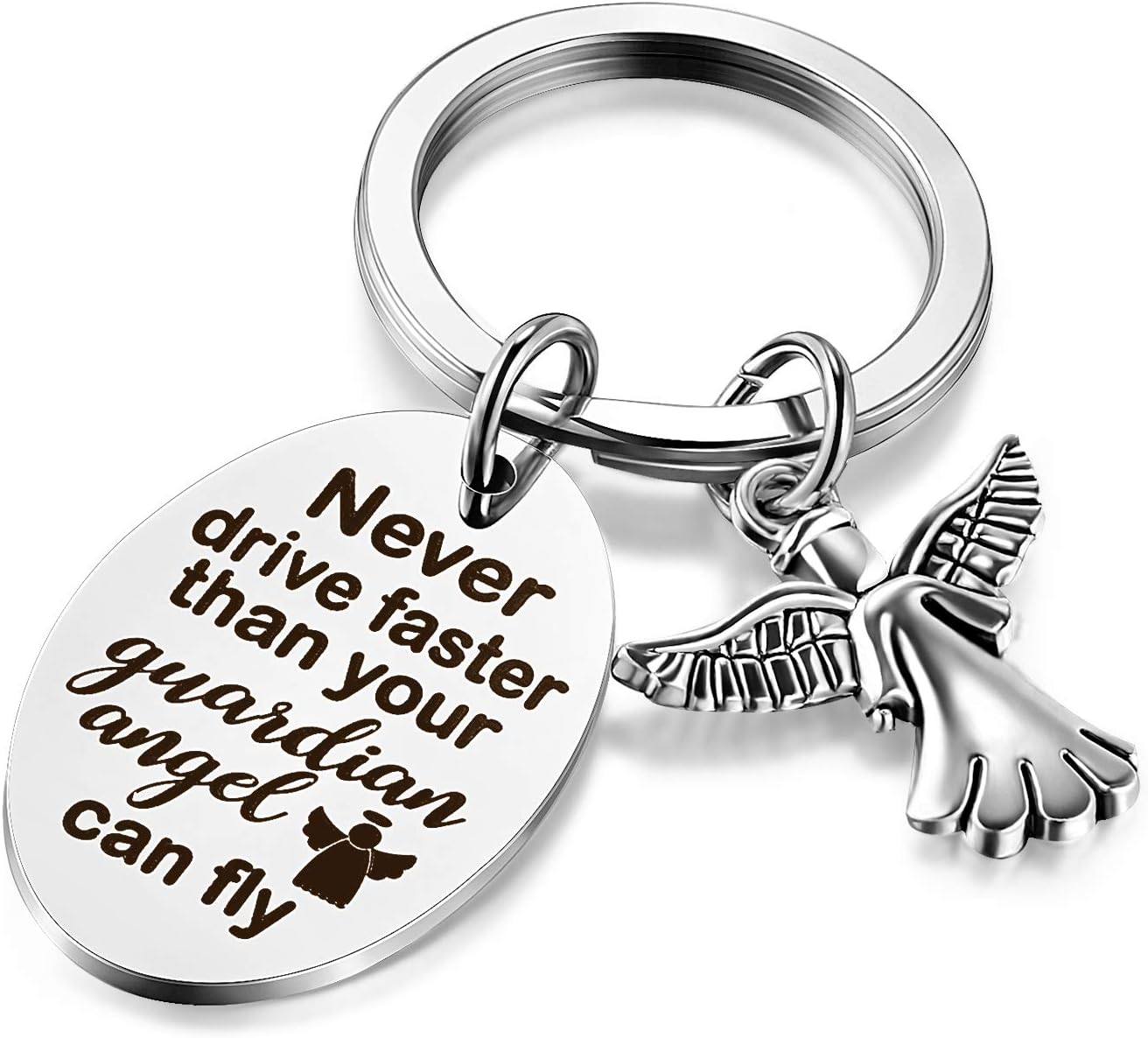 Hotop Sweet Guardian Angel Keychain New Driver Key Ring Gift Never ...