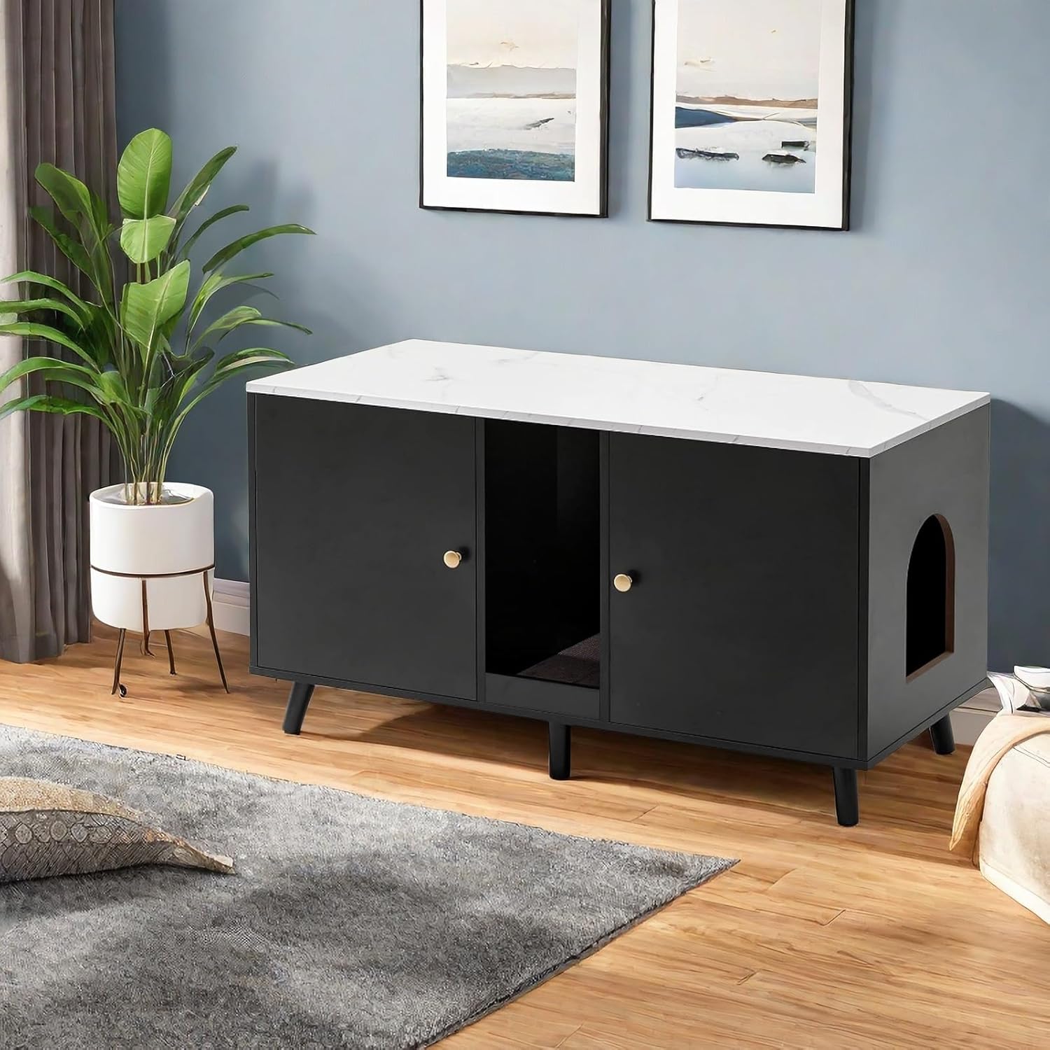 JanflyHome Cat Litter Box Enclosure Furniture Instruction Manual