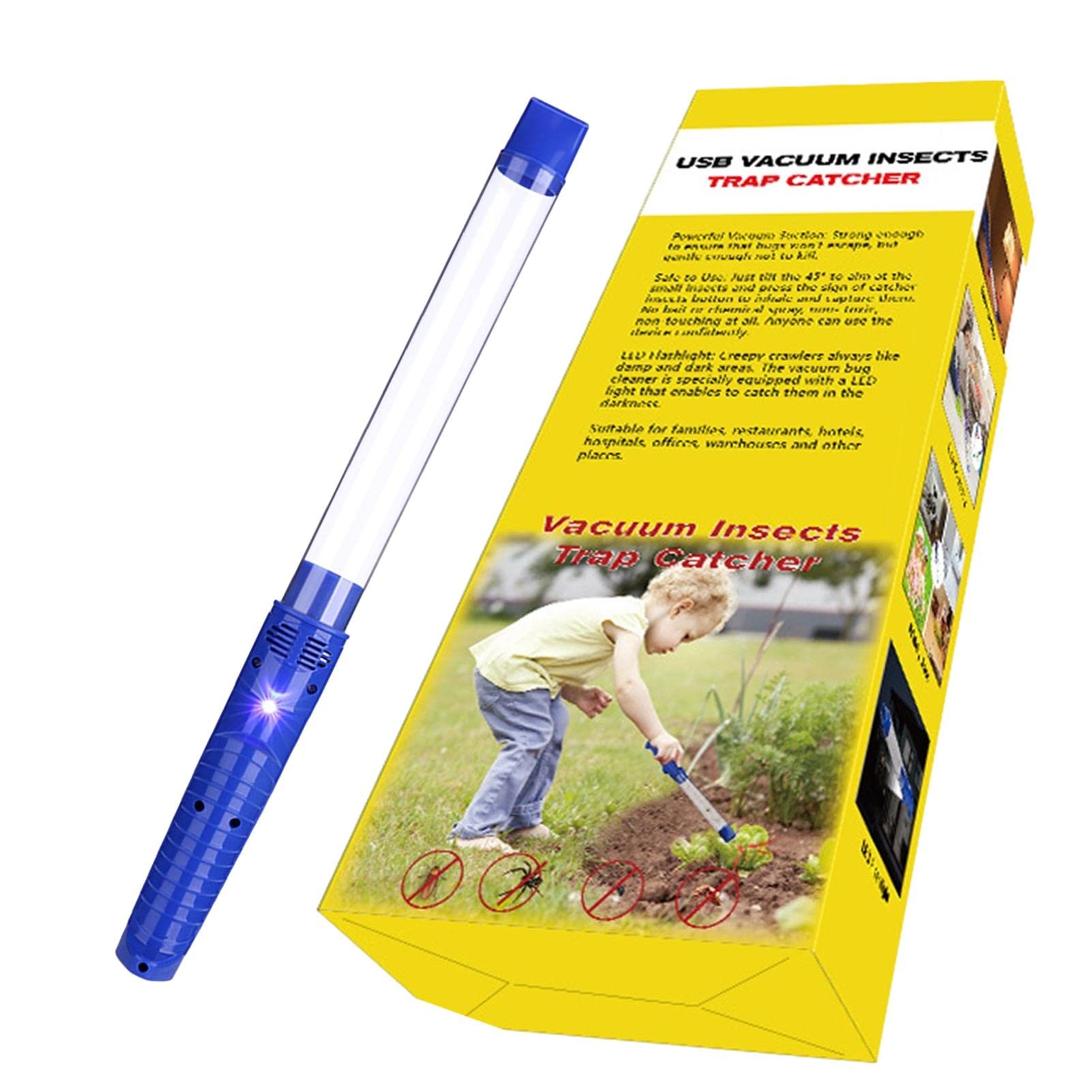 Walopola Handheld B-ug Catcher Vacuum, Humane Long Handle Spider ...