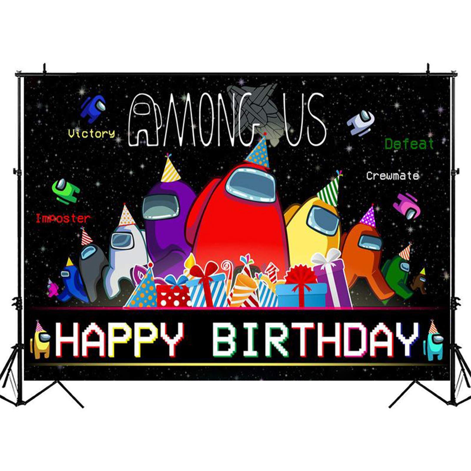Buy Among Us Themed Backdrop Happy 1st Birthday Among Us Background for ...