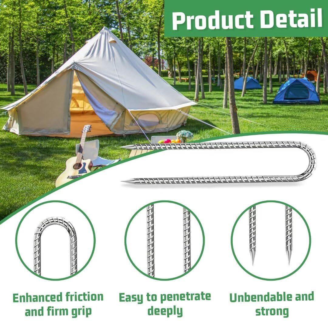 Snapklik.com : Rebar-Stakes-12-Inch, Ground Stakes Heavy Duty U-Hook ...