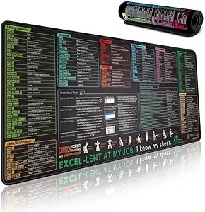 Excel Shortcut Keys Mouse Pad – 30×80cm Non-Slip Desk Mat with Excel ...