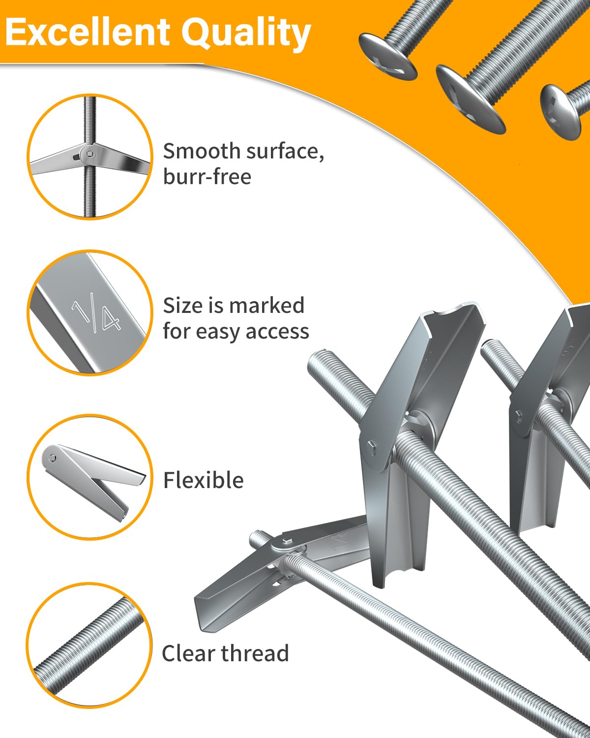 Snapklik.com : 30Pcs Toggle Bolts For Drywall,Heavy Duty Hollow Wall ...