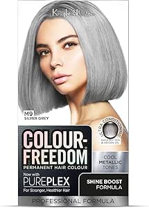 Colour Freedom Metallic Silver Grey Permanent Hair Dye with PurePlex ...