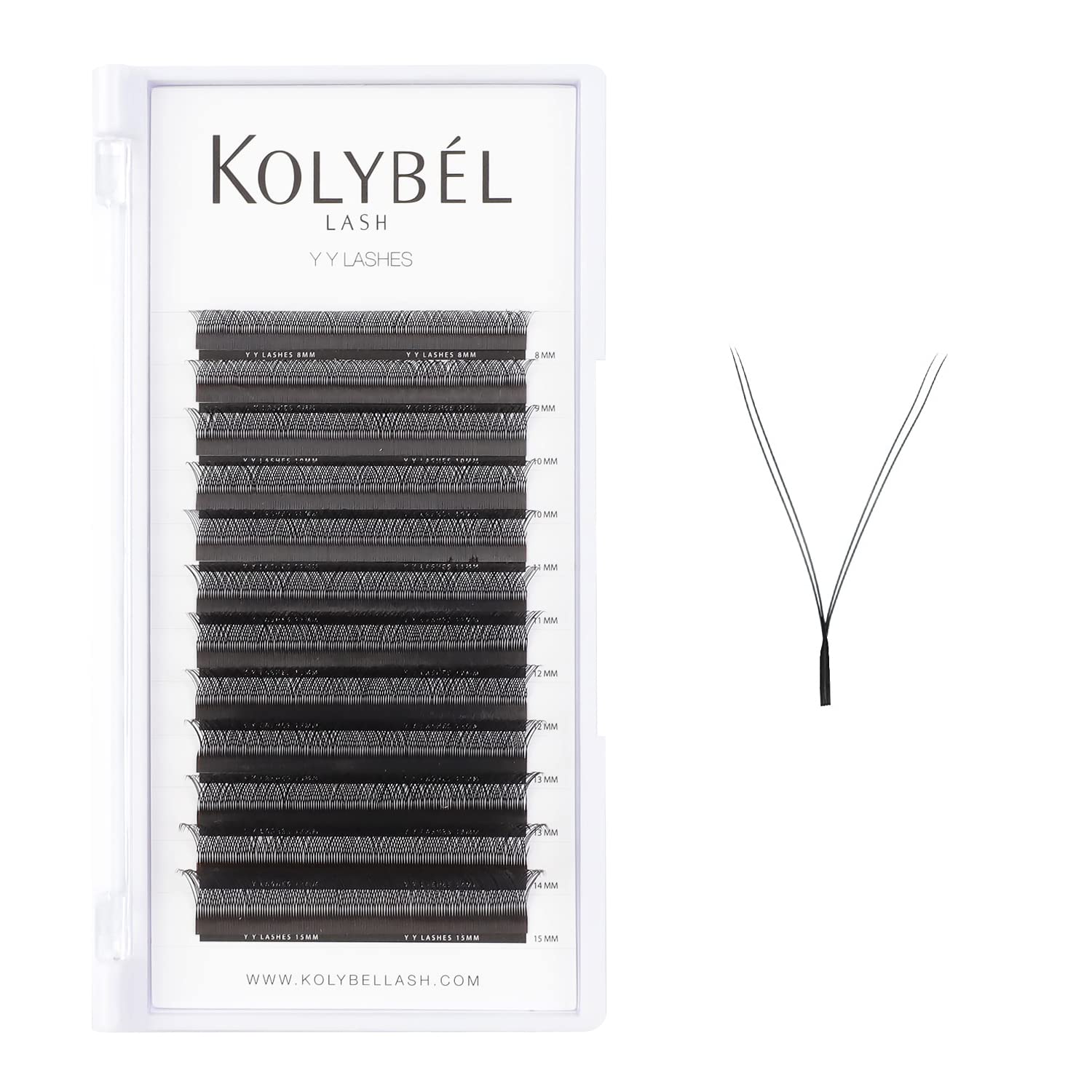 Amazon.com: KOLYBEL YY Eyelashes Extension Lashes Y Shaped 0.07mm C ...