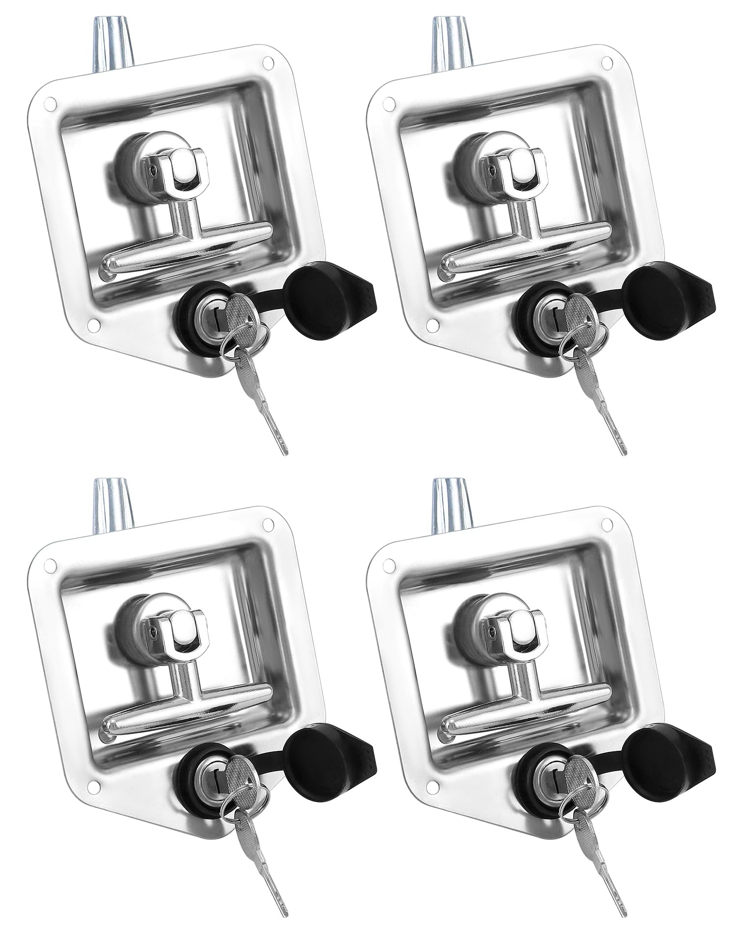 Amazon.com: QWORK Stainless Steel T-Handle Latch Kit, 4 Lock Latches ...