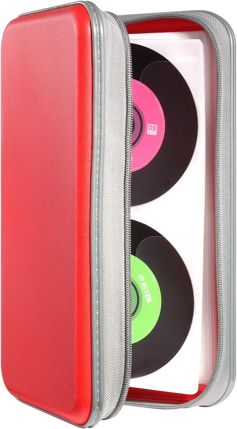 Amazon.com: UENTIP 96 Capacity CD Case,Portable DVD Hard Plastic Case ...
