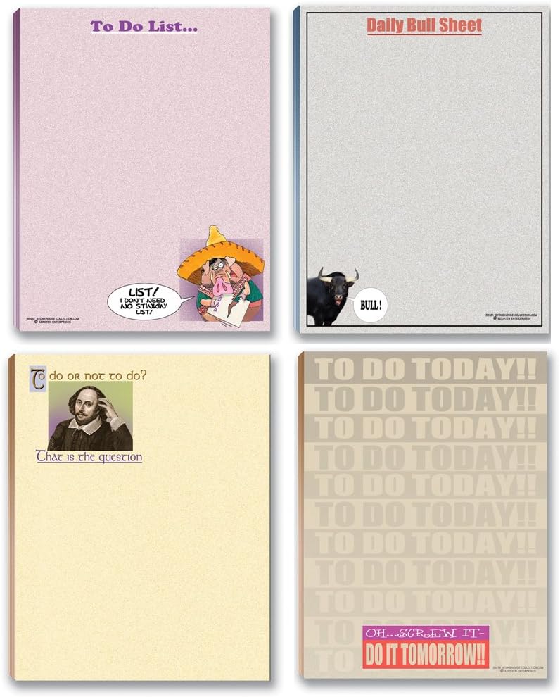 Amazon.com : Stonehouse Collection Funny Notepads Assorted Pack - 4 ...
