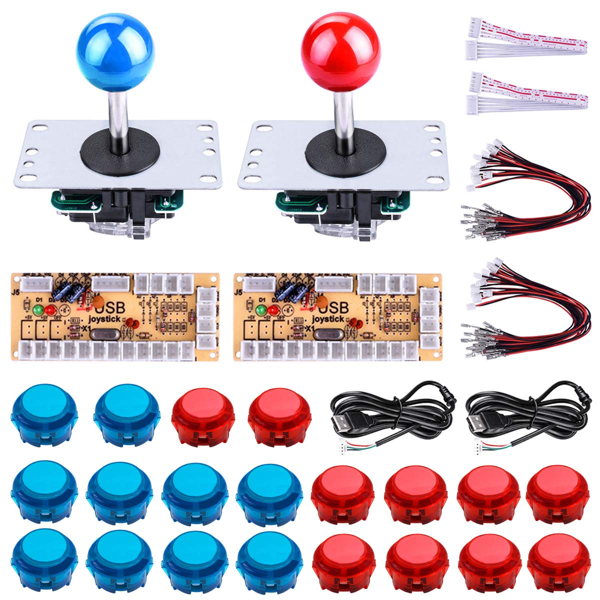 Amazon.com: Gamelec 2-Player Arcade Buttons and Joystick DIY Controller ...