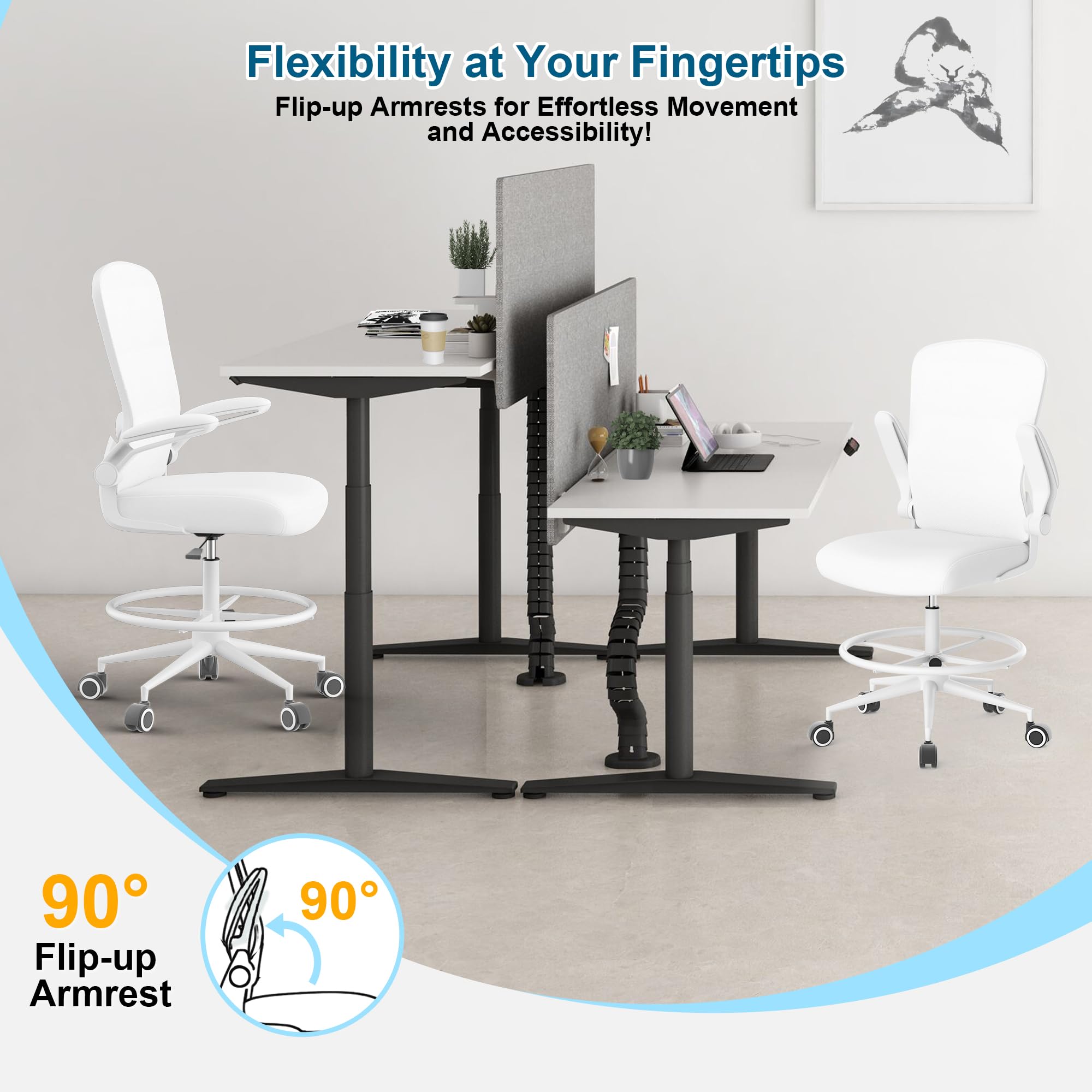 Snapklik.com : Drafting Chair, Modern Office Chair