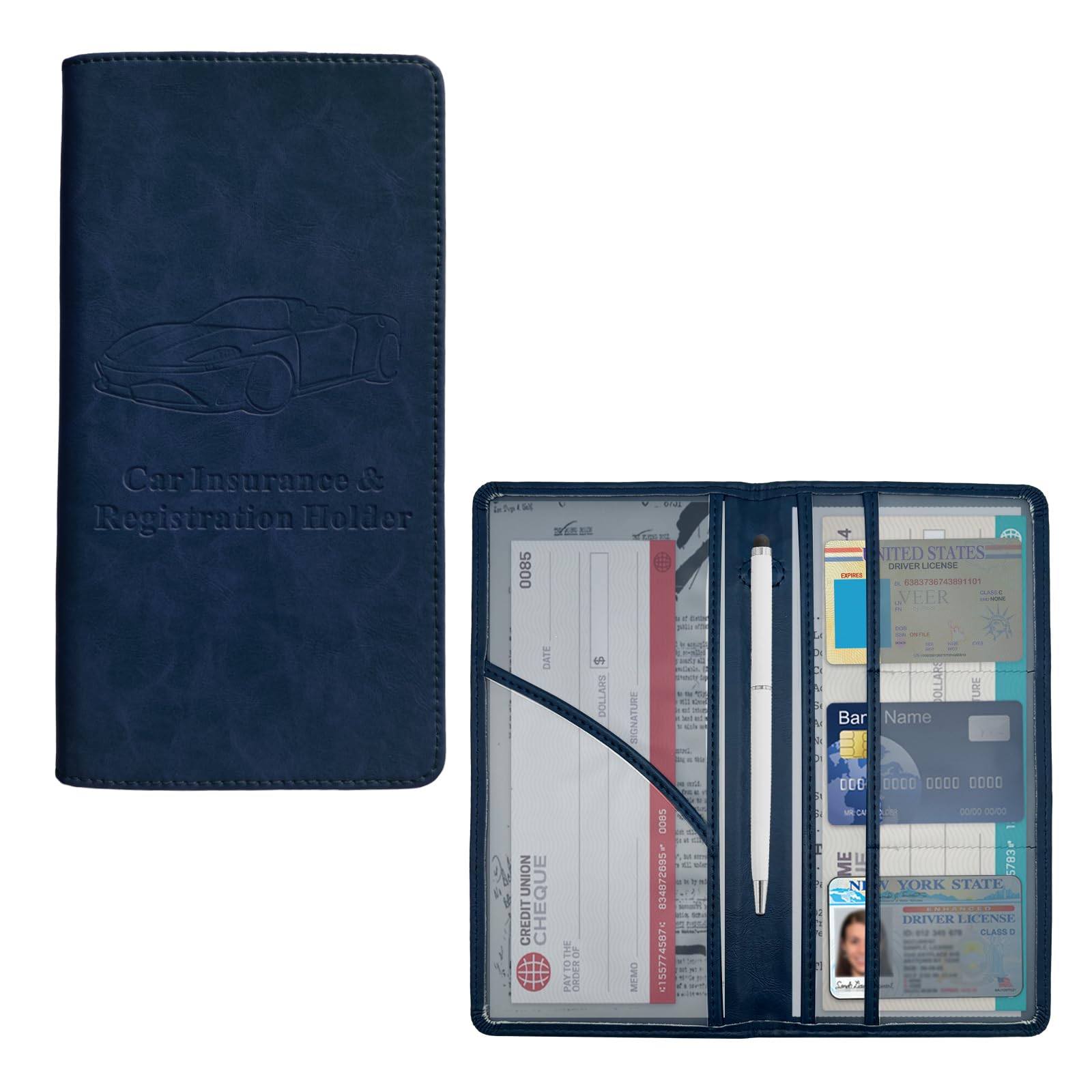 Amazon.com: Suvnie Car Registration and Insurance Holder, Premium ...