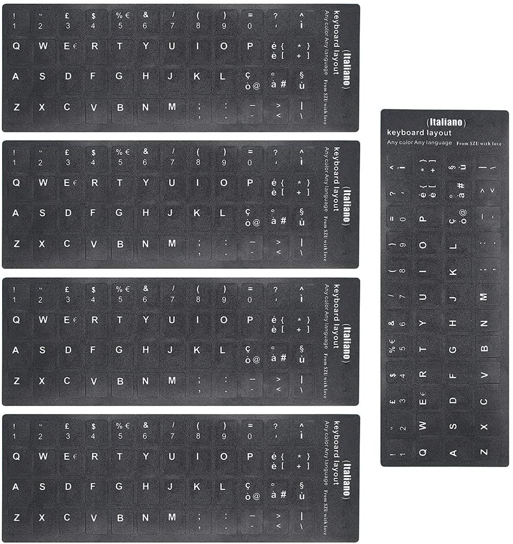 6 pezzi Kit adesivi tastiera per conversione layout in italiano ...