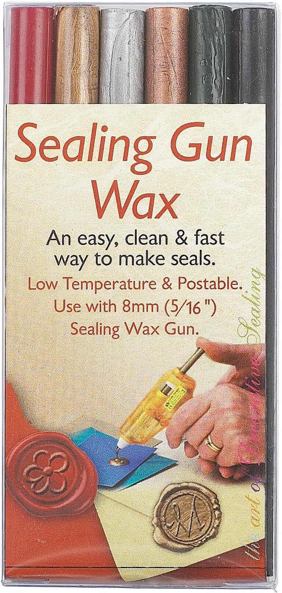Amazon.com: Sealing Gun Wax Sticks 6/Pkg-Red/Gold/Bronze/Black/Dark ...