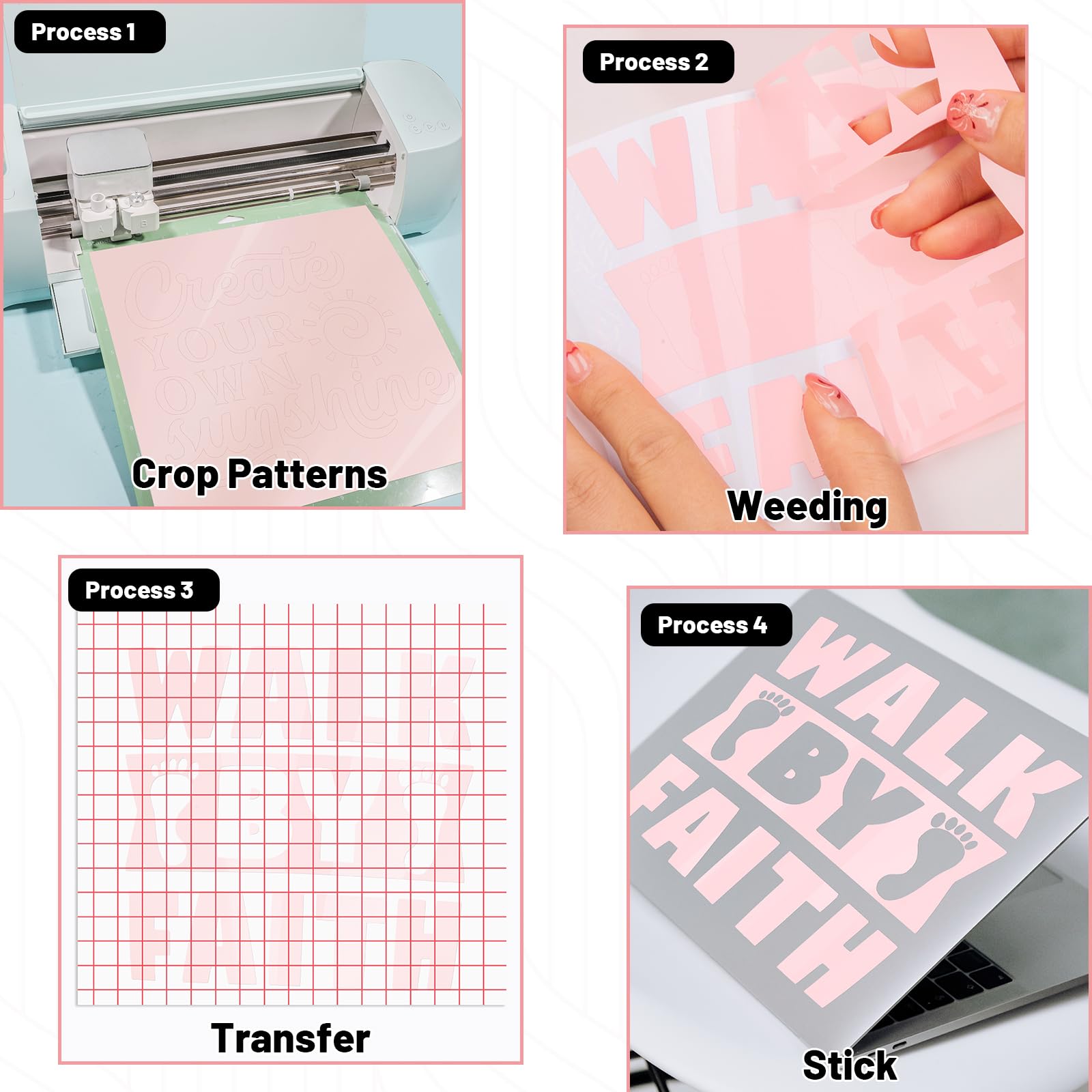 Snapklik.com : GIRAFVINYL Blush Pink Vinyl Roll - 12" X 20 FT Light ...
