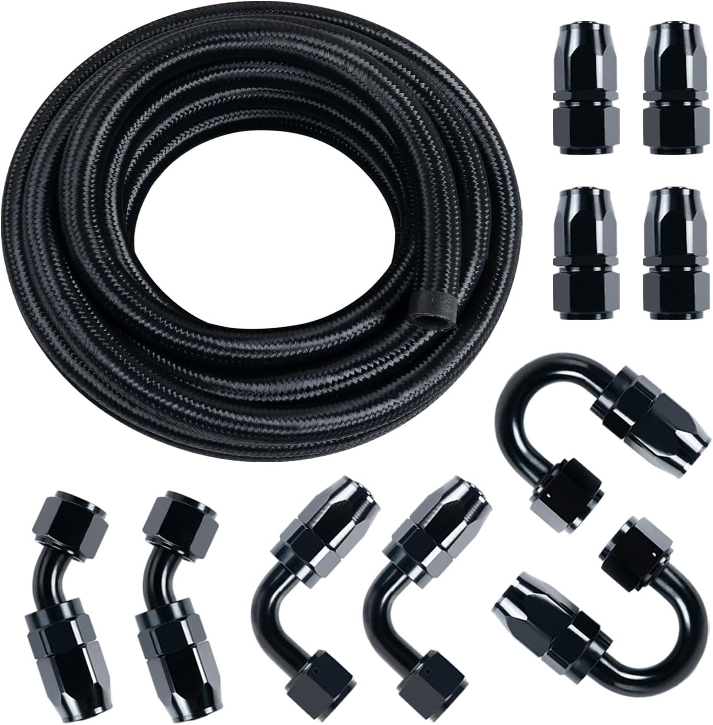 Amazon.com: 8AN Fuel Line Hose Kit 20FT,8AN Nylon Stainless Steel ...