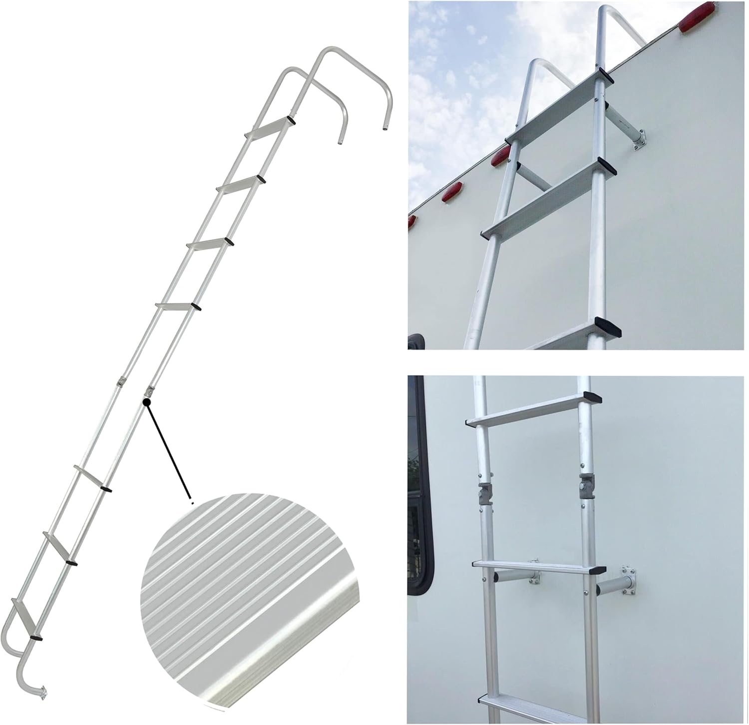 Amazon.com: ECOTRIC Universal Exterior RV Motorhome Straight Ladder ...