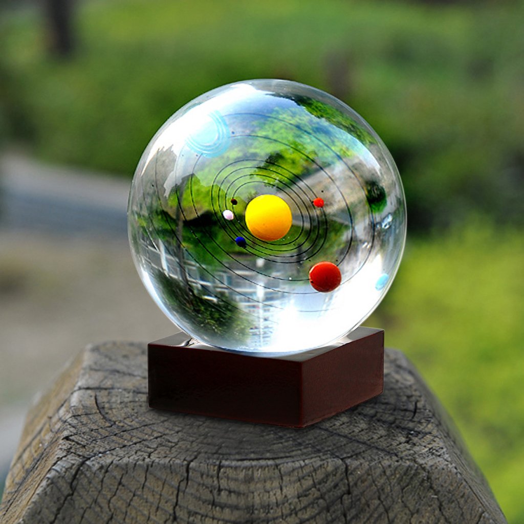Buy Sumnacon Clear Crystal Ball Sphere 80mm / 3 inch , Solar System ...