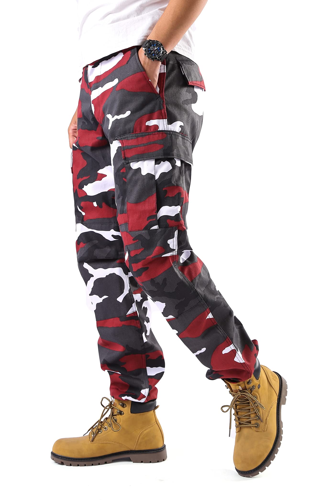 Snapklik.com : BACKBONE Mens Fashion Bright Camouflage Cargo Pants ...