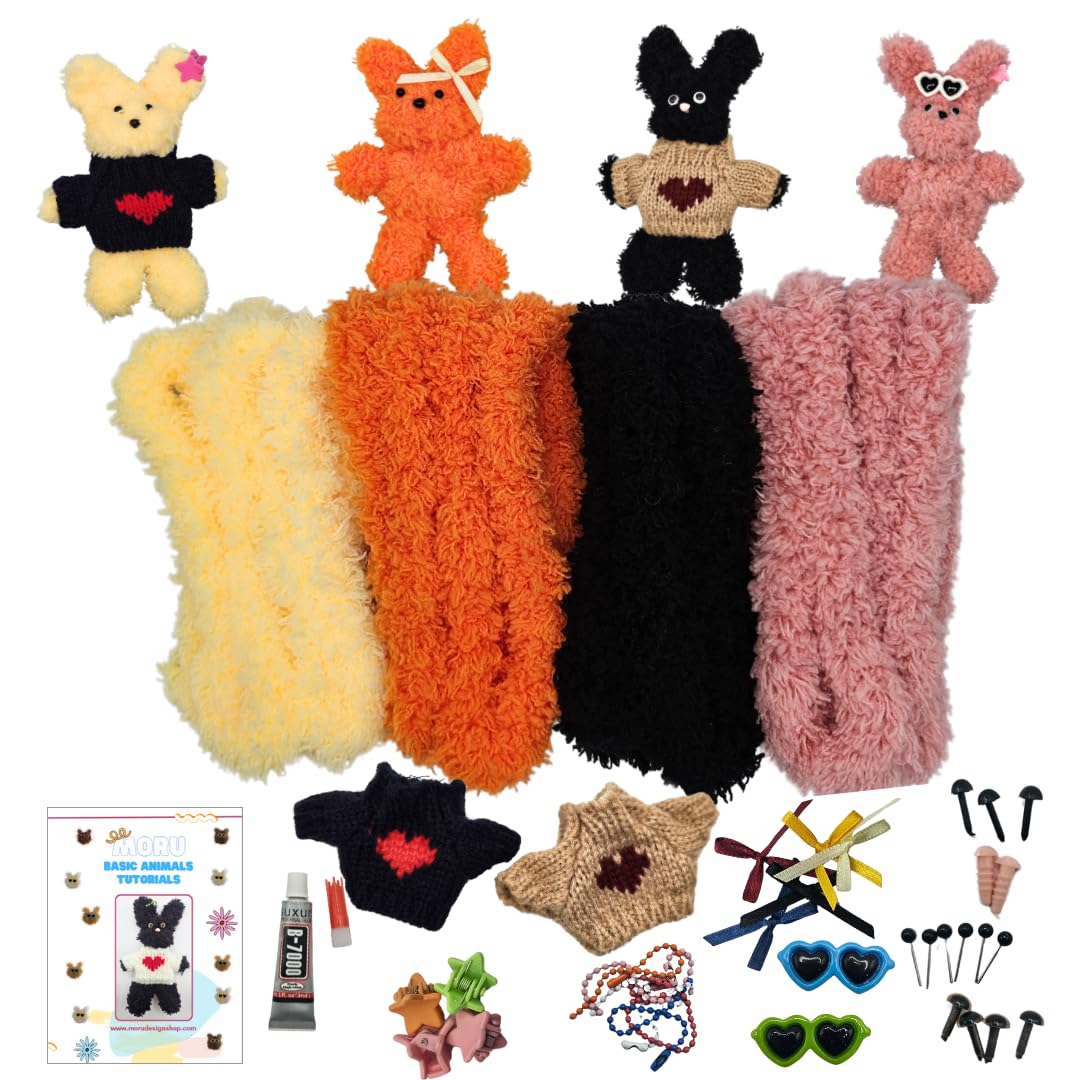 Amazon.com: Moru Fur Pipe Cleaner Craft Kit # 2, Soft & Thick Teddy Fur ...