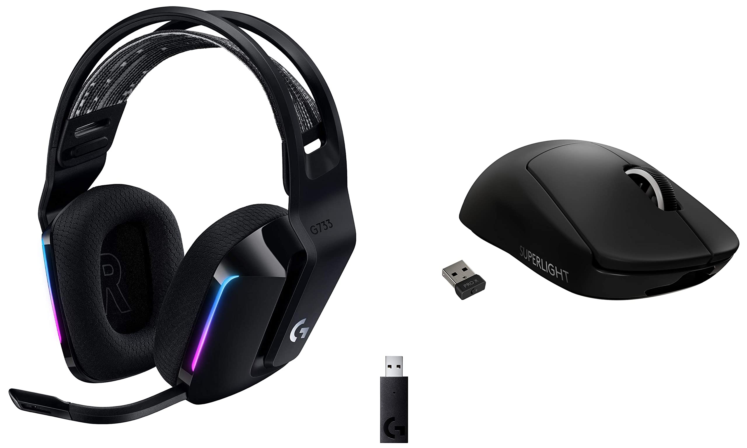 Logitech G 733 Lightspeed Bluetooth Wireless Gaming Over Ear Headphones ...