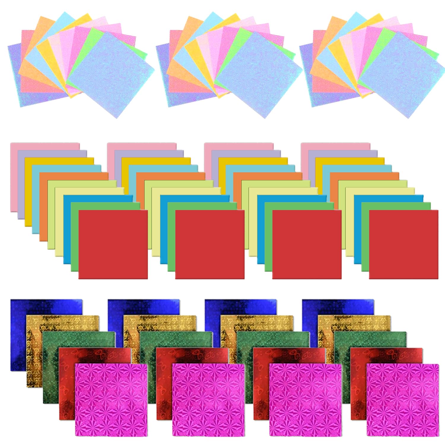 200 Sheets Origami Paper, MaehSab 3 Kinds of Different Paper, Shiny ...