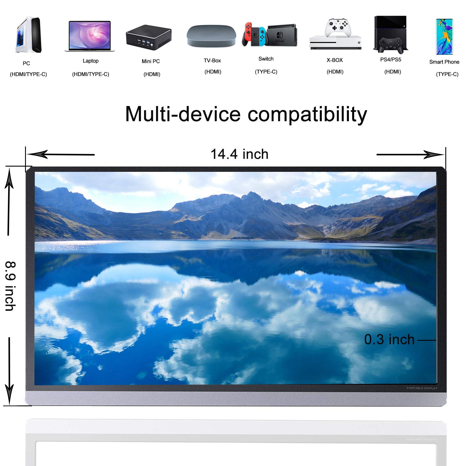 Buy 4K Portable Monitor,15.6 Inch UHD Displayer with 3840x2160 ...