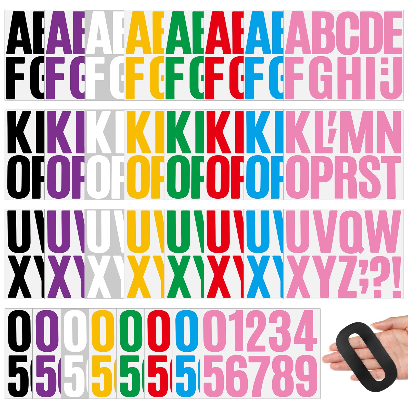 Amazon.com: Qilery 32 Sheets 4 Inch Letter and Number Stickers Self ...