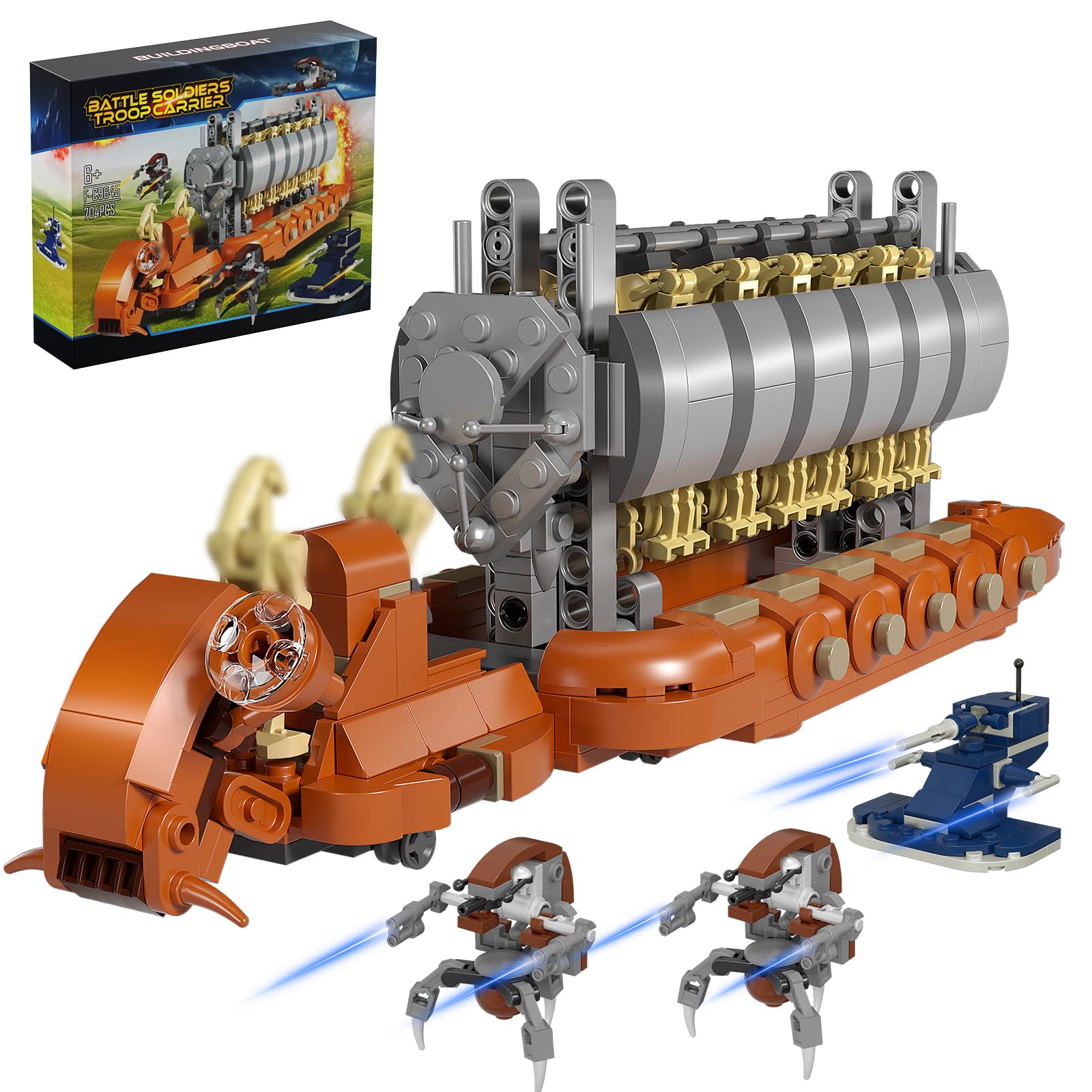 Battle Soldiers Troop Carrier, Platoon Attack Craft Building Set Battle ...