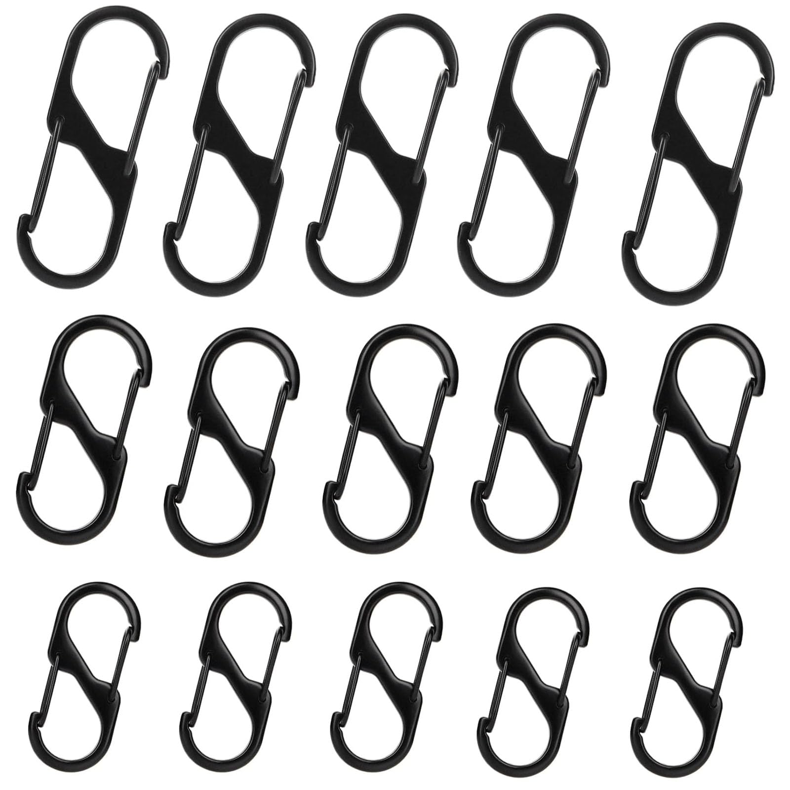 15pcs Zipper Clip Theft Deterrent,S Shaped Dual Carabiner,Snap Hook ...