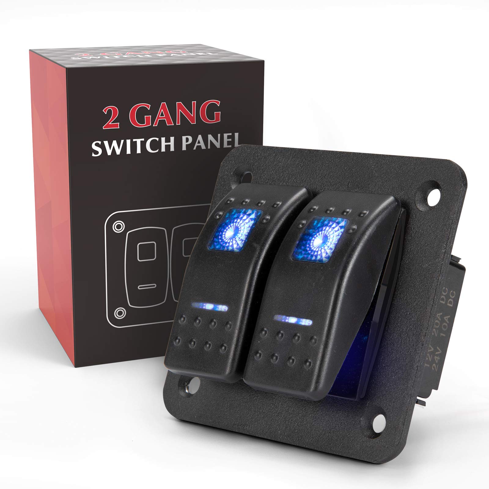 Automotive Toggle Switch 12v Blue LED 2-Gang ON/OFF With 2 USB Ports ...