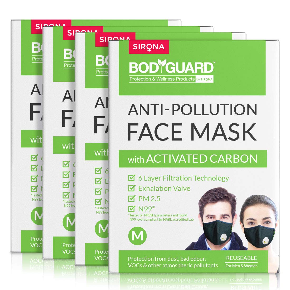 Bodyguard Reusable N99+PM2.5 6 Layer Anti Pollution Face Mask - Medium ...