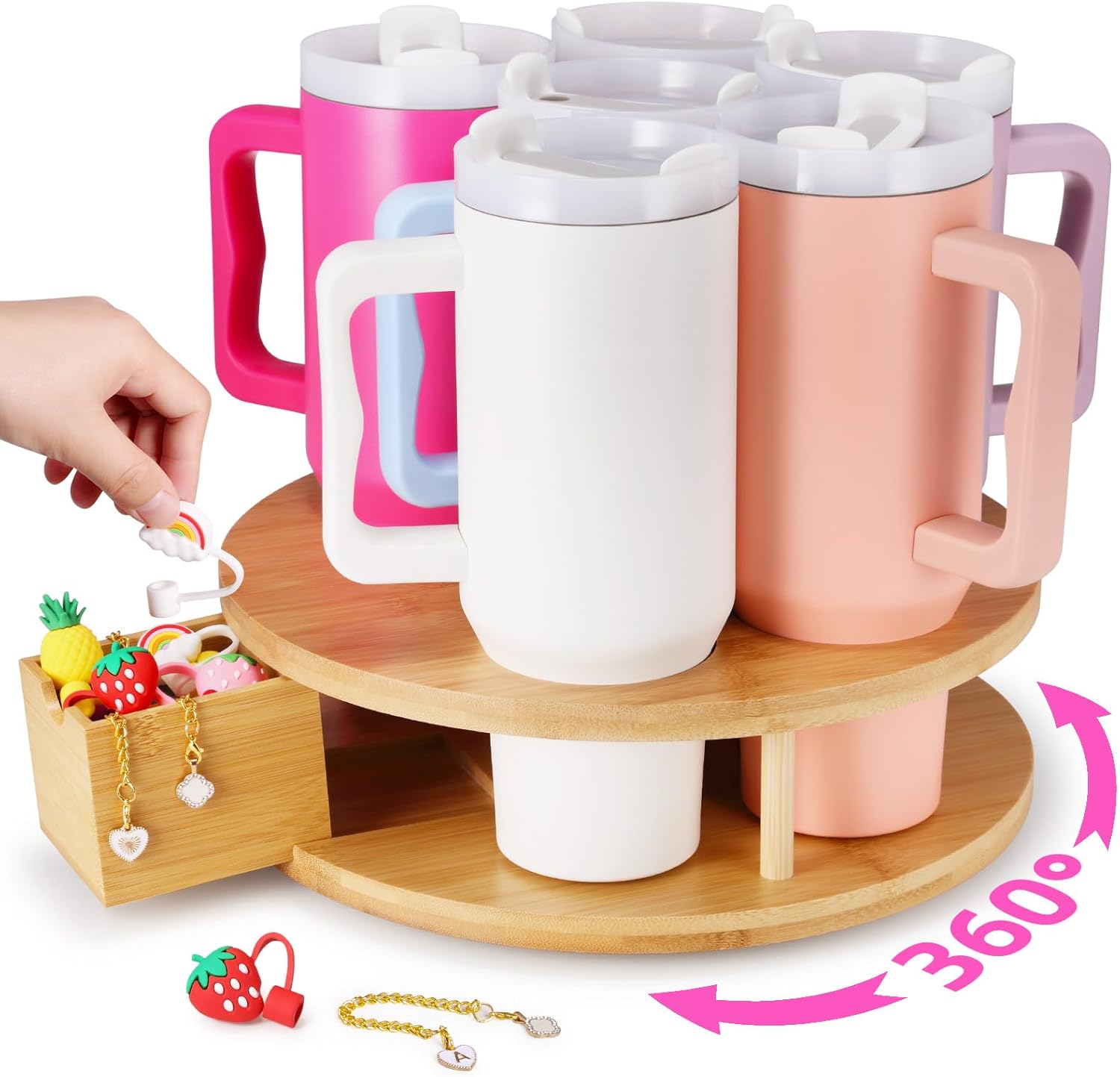 Amazon.com - Rotating Tumbler Organizer with Drawer, Water Bottle ...