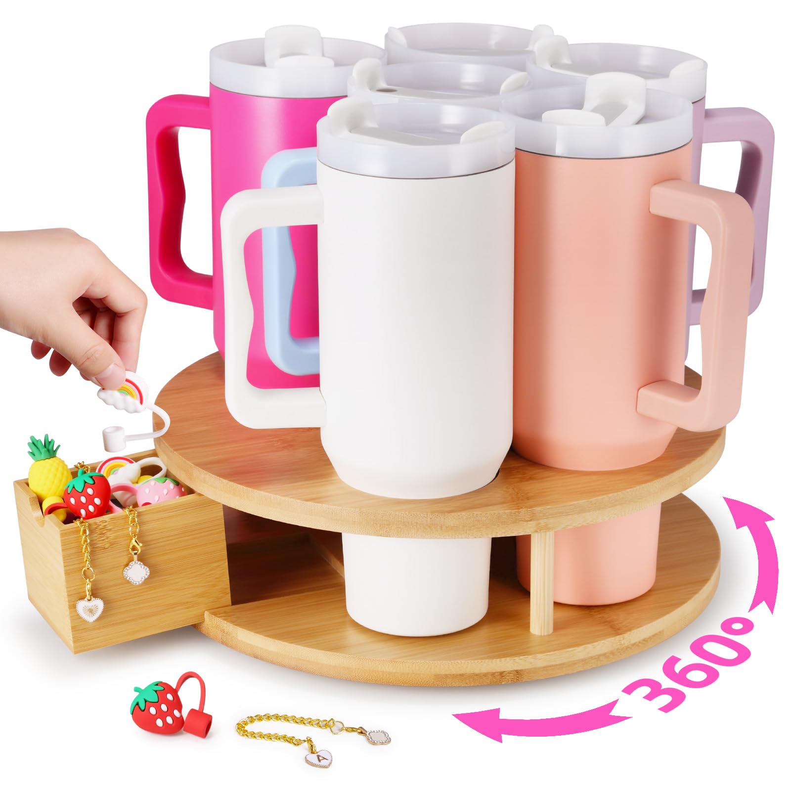 Amazon.com - Rotating Tumbler Organizer with Drawer, Water Bottle ...