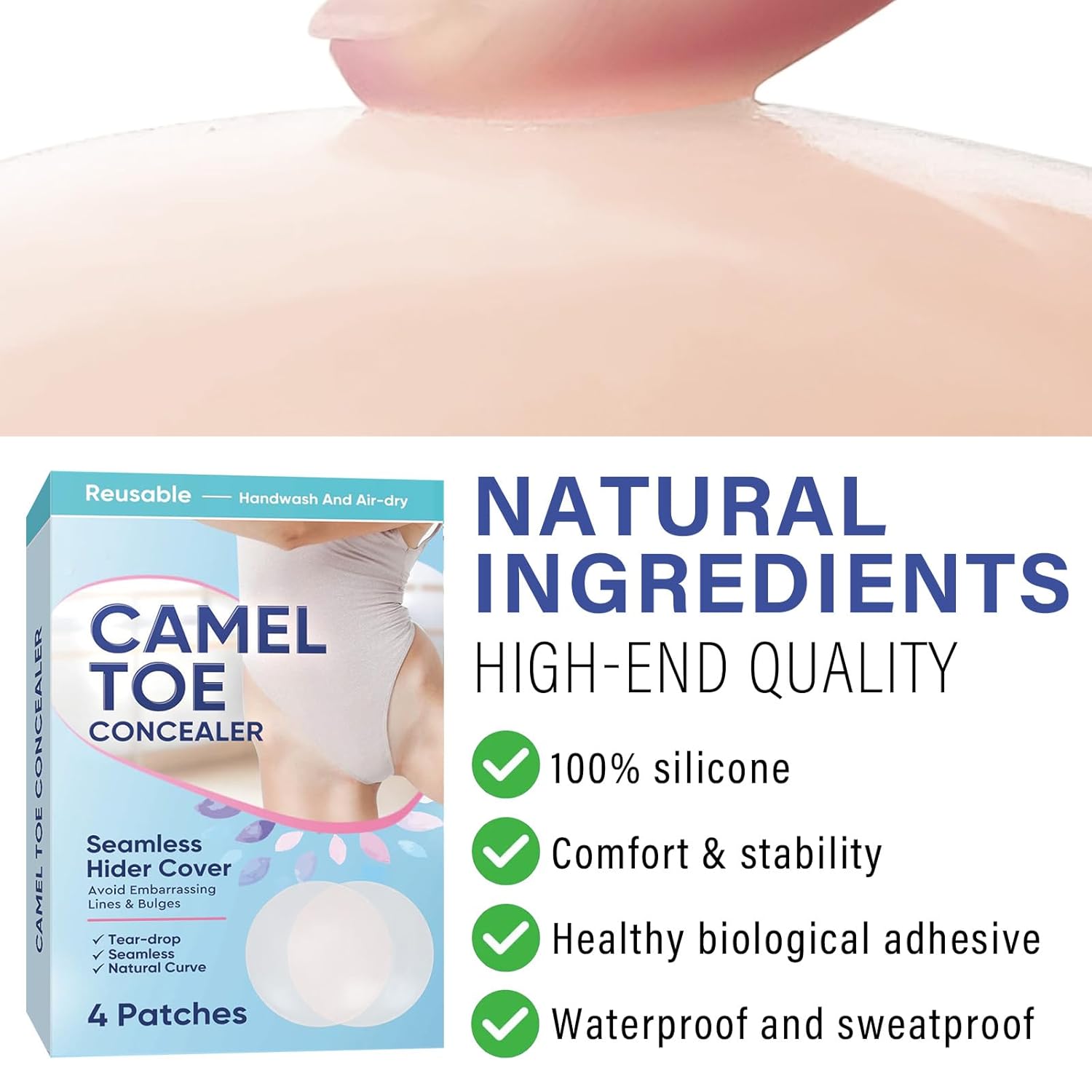 Camel Toe Concealer, Seamless Camel Toe Hider, Reusable Invisible Anti ...