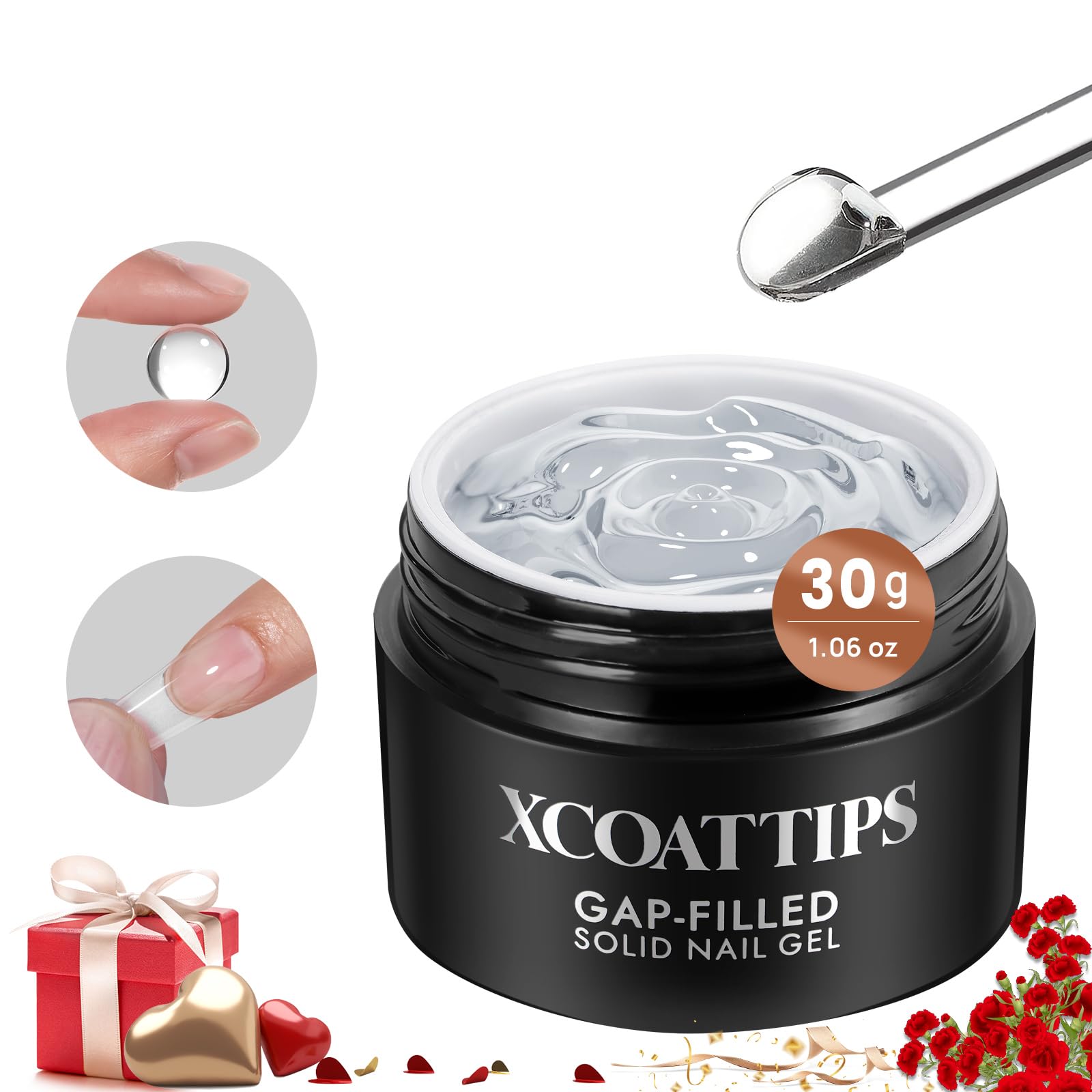 Amazon.com: BTArtboxnails XCOATTIPS Solid Nail Glue Gel - 30g Gap ...