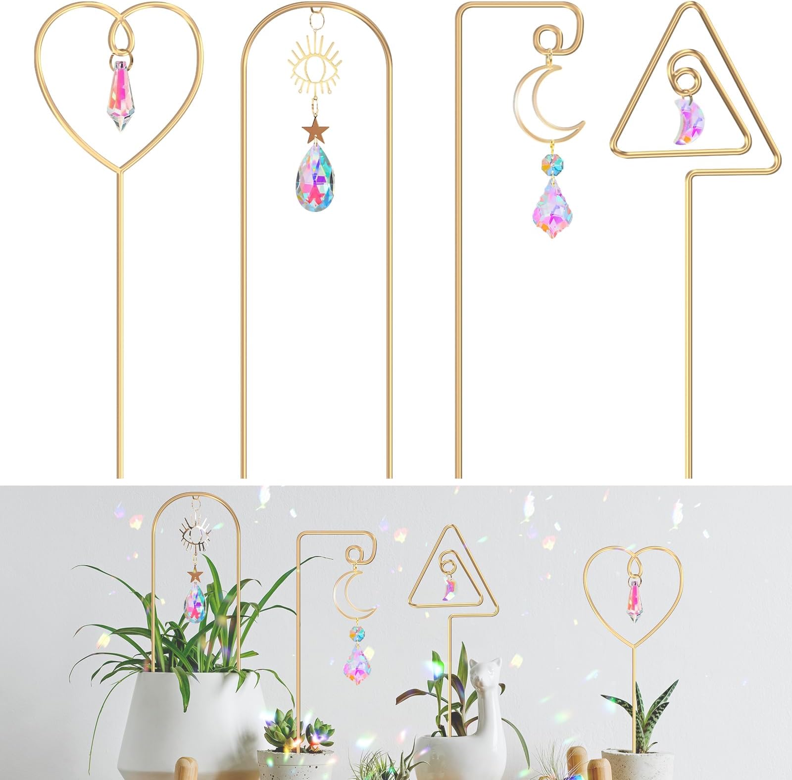 Amazon.com : 3pcs Gold Trellis Indoor for Potted Plants,Metal Small ...