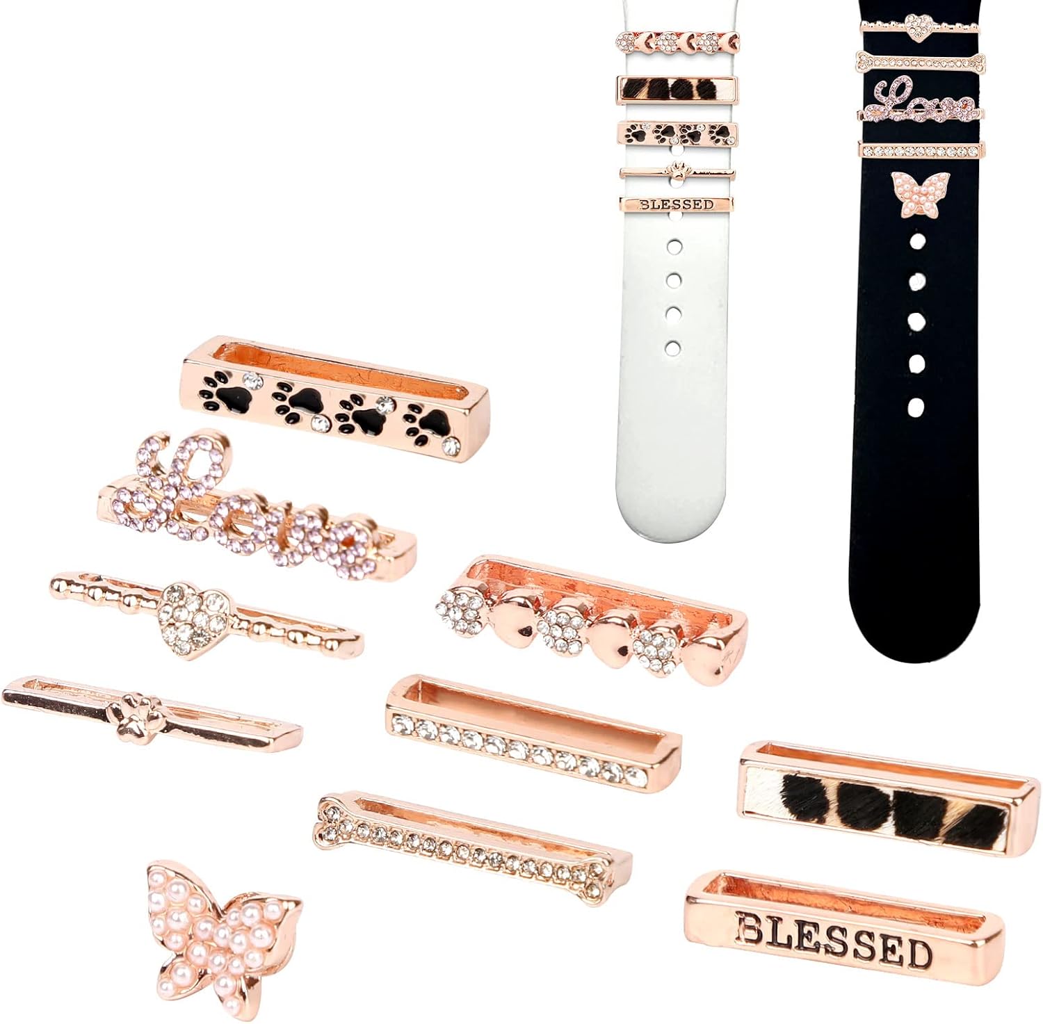 10pcs Watch Band Charms, Glitter Diamond Decoration Smart Watch Charms ...