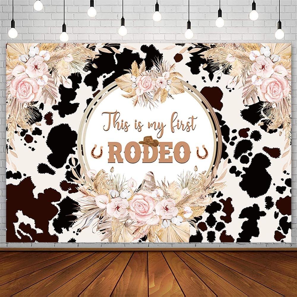 Amazon.com : AIBIIN 7x5ft My First Rodeo 1st Birthday Backdrop for ...