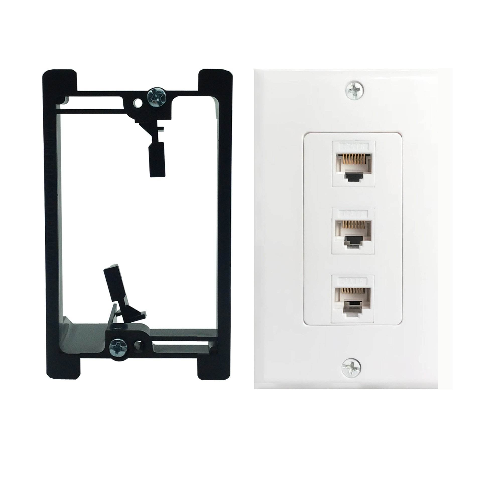 Buy 3Port Cat6 Wall Plate and Keystone,Fly Tiger,Rj45 Jack Ethernet ...