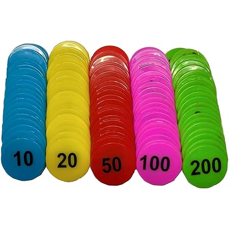 SIGNOOGLE Red Plastic Token/Coins with Numeric Numbers 1 to 20, Pack of ...