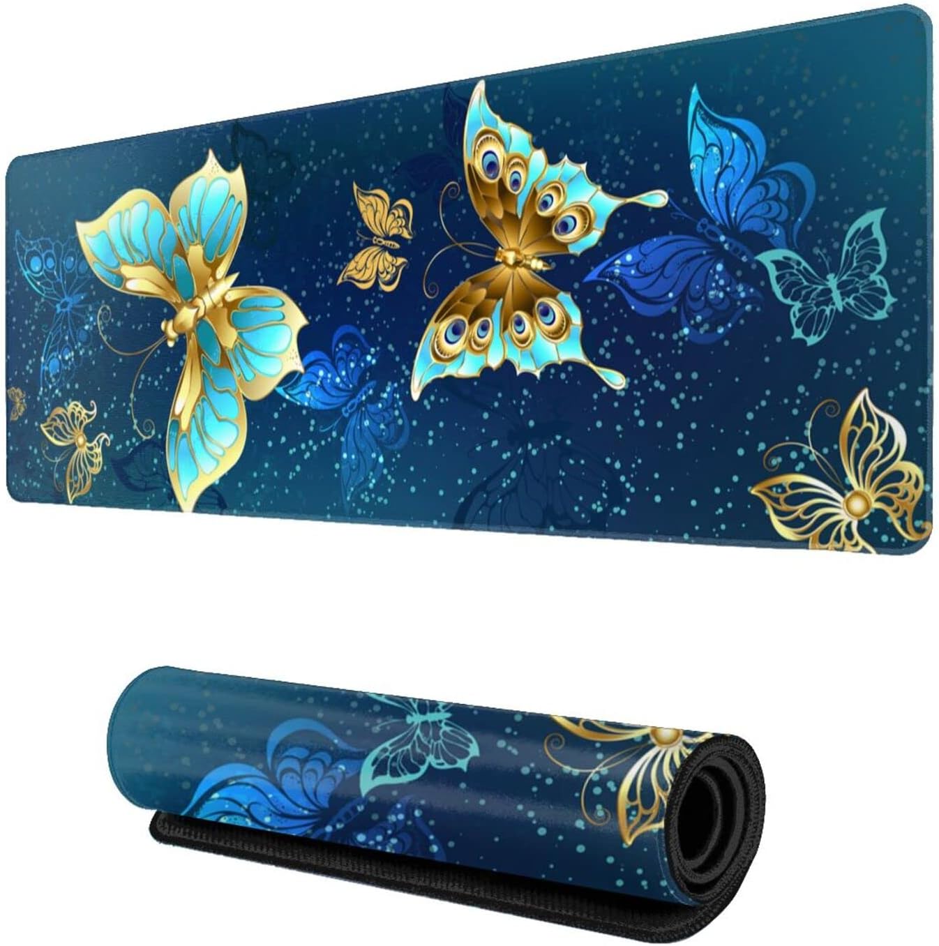 Amazon.com: Large Mouse Pad,Golden Butterfly Extended Computer Keyboard ...