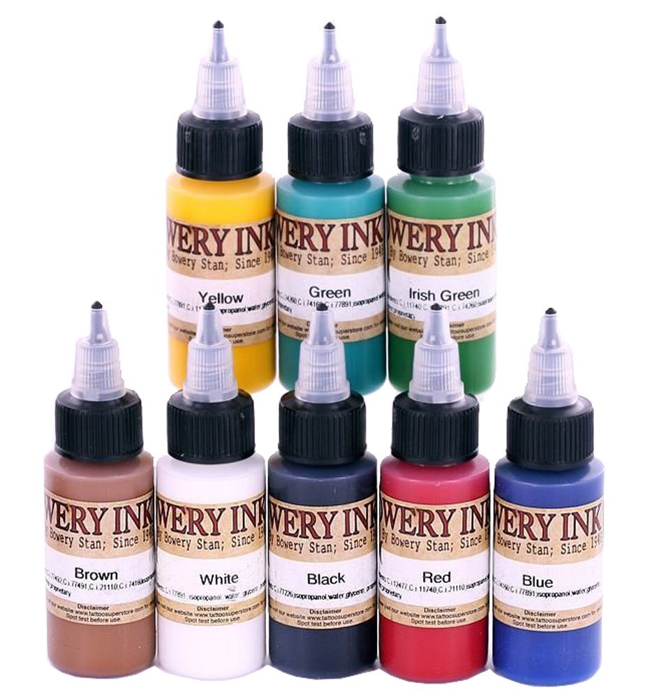 Amazon.com: Bowery Ink Tattoo Ink Supplies Historic 1940's 8 Color Set ...