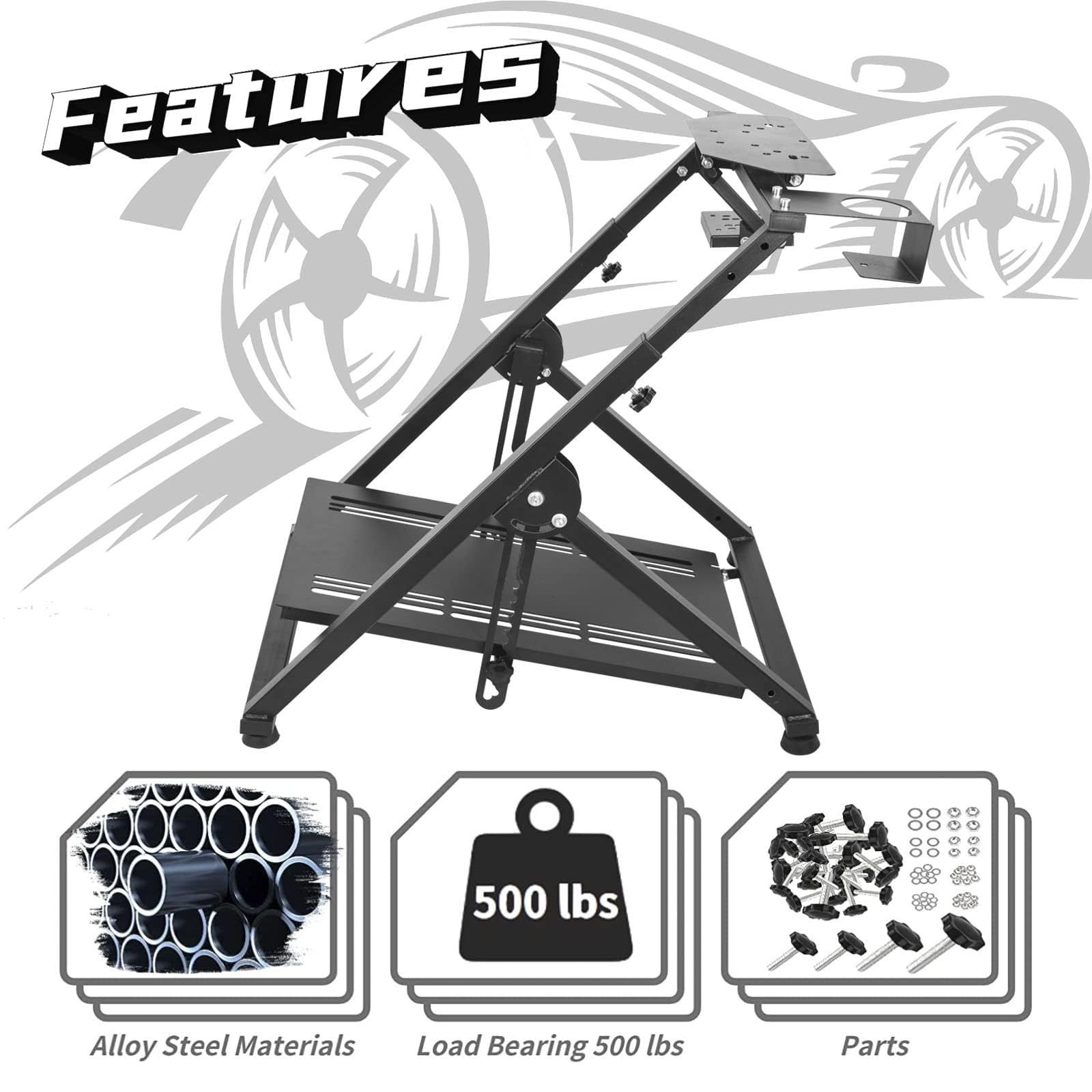 Snapklik.com : Dardoo X Frame Foldable Racing Steering Wheel Stand Fit ...
