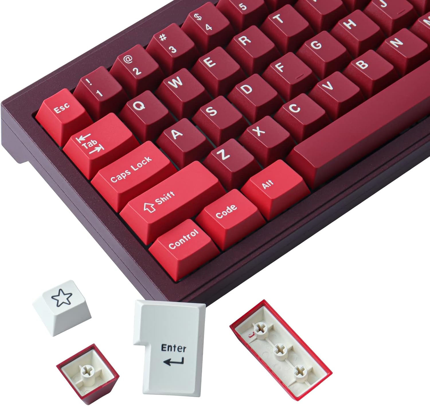 Double-Shot Keycaps 173 Tasten ABS Custom Keycaps Cherry Profil mit 7U ...