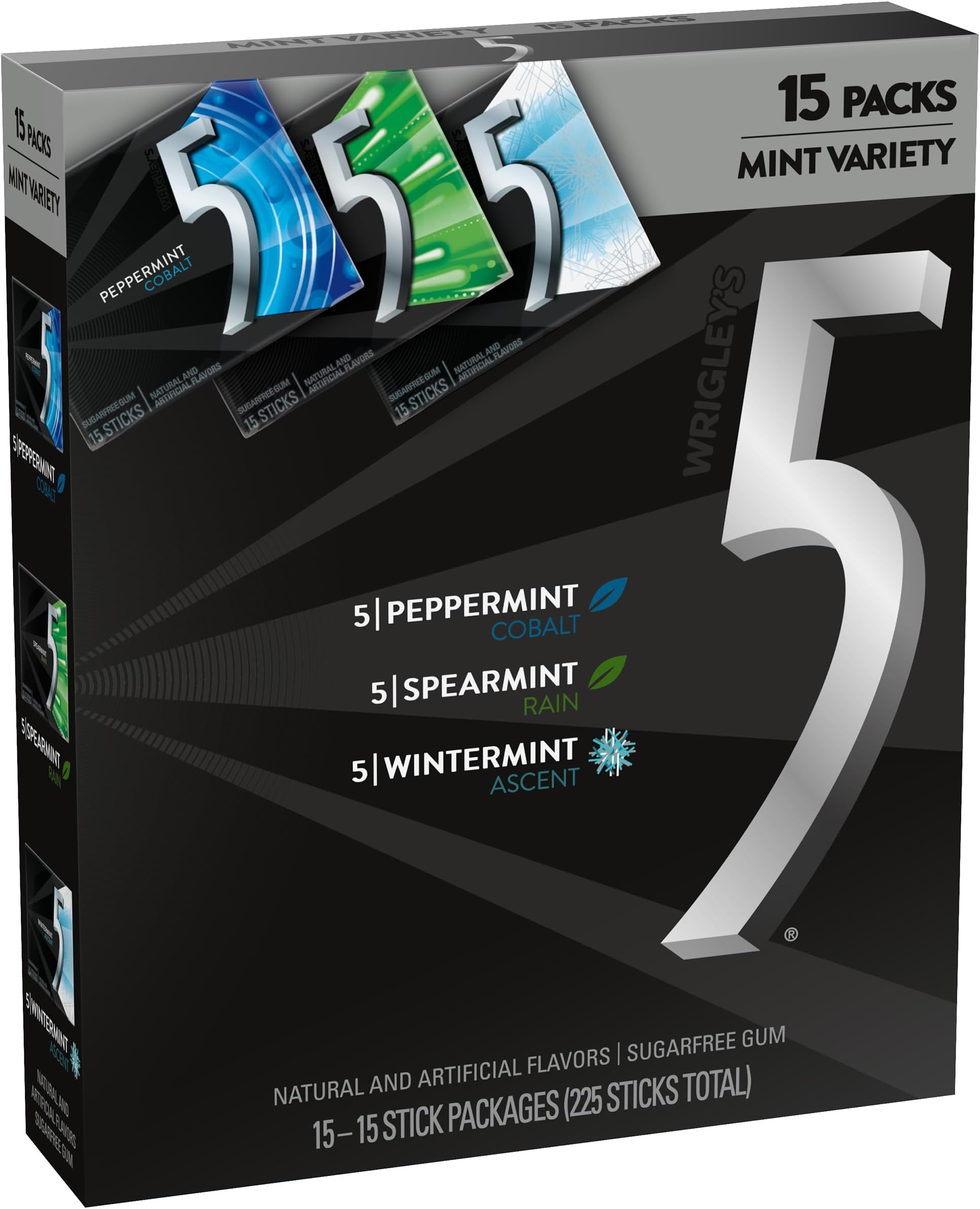 Amazon.com : Generic 5 Gum Chewing Gum 5 Calories – Sugar-Free Assorted Flavor (6 Pack) – 15 ...