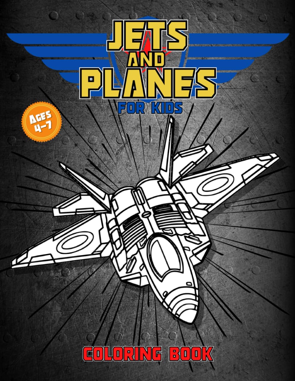 Jets & Planes Coloring Book: Easy to Color Aviation book for kids with ...