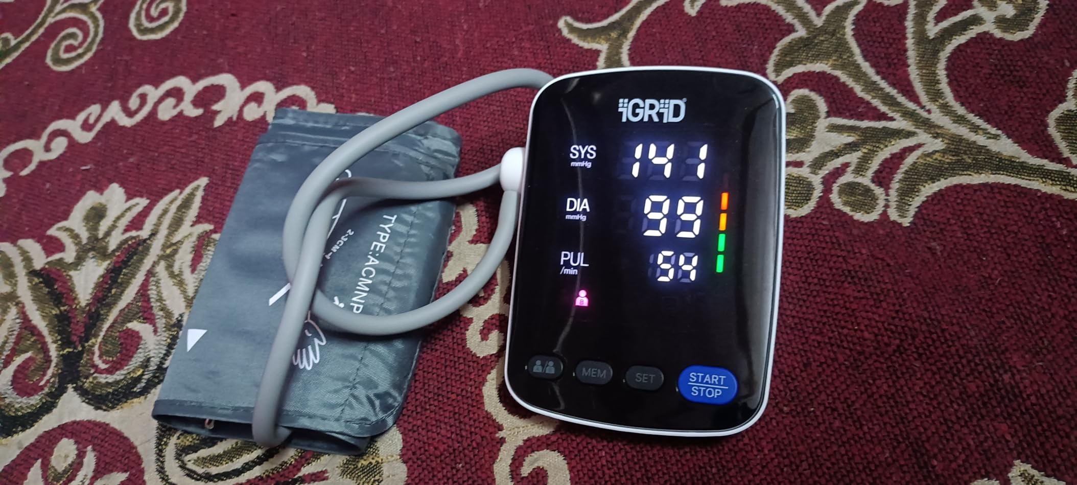 iGRiD Digital Blood Pressure Monitor For Home with Large Memory | Large ...