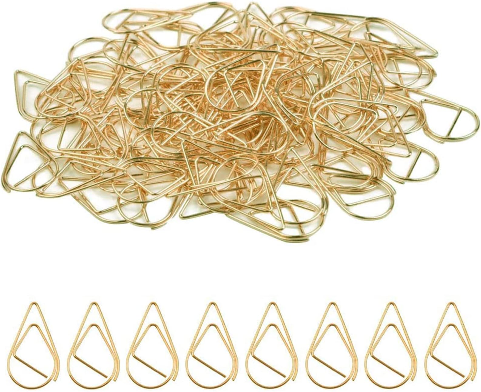 GWAWG 150 PCS Metal Paper Clips Bookmarks Small Paper Clips Gold Paper ...
