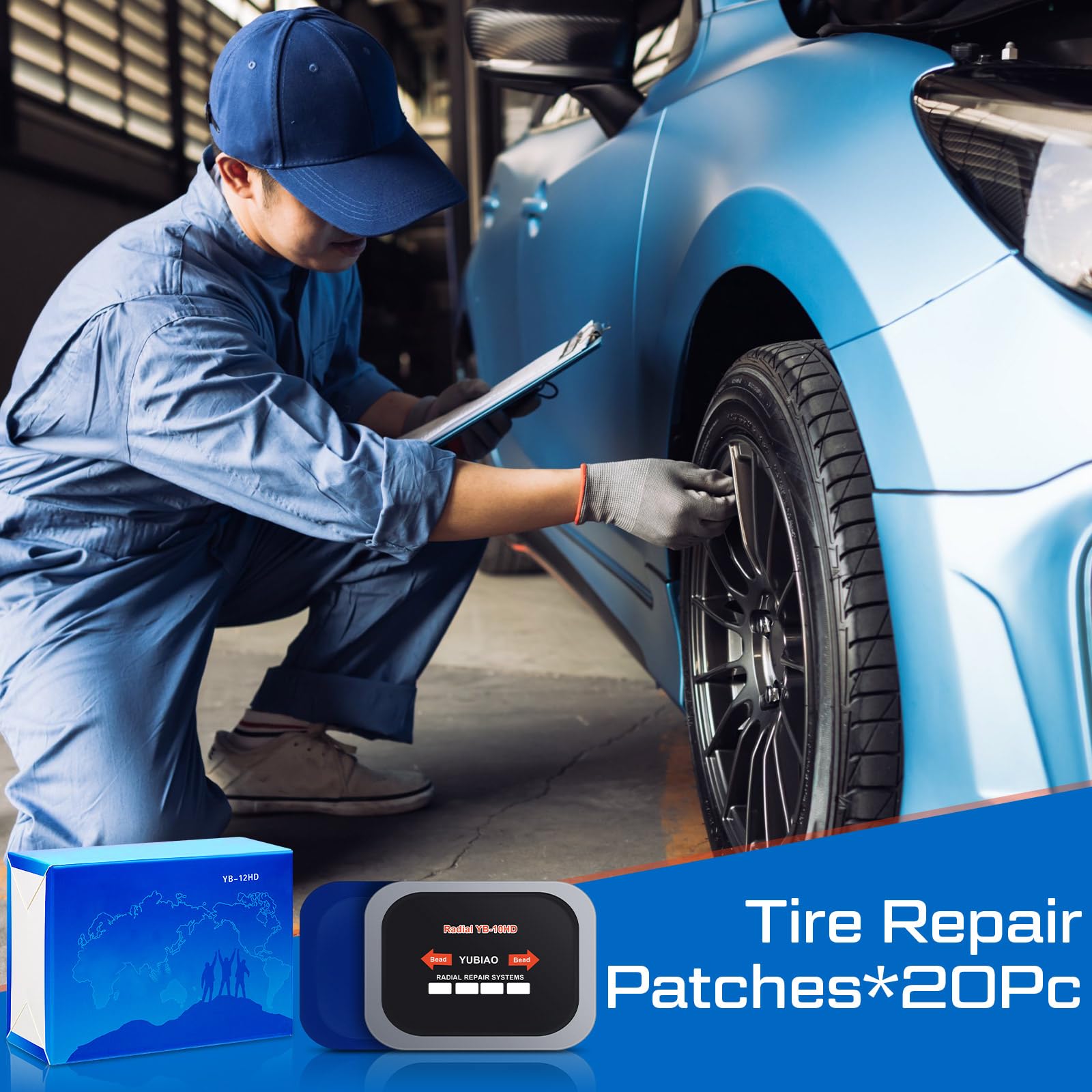 Snapklik.com : 20 Pcs Tire Patch Heavy Duty 2.56 X 3.15 Inches Rubber ...