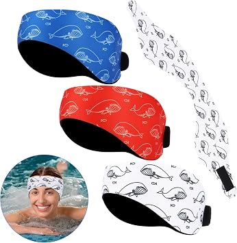 Swimming Headband for Adult,3 Pcs Waterproof Swim Ear Band,Swimming Ear ...